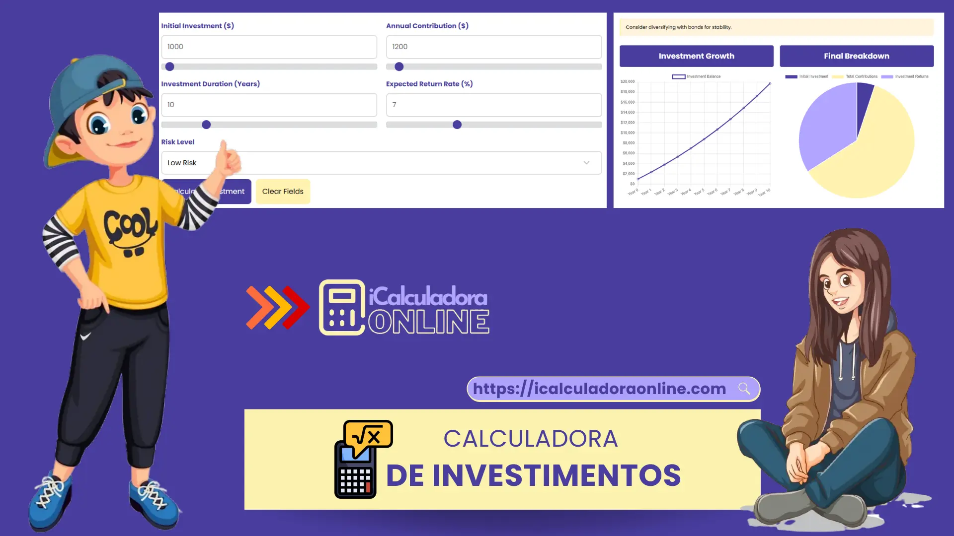 Calculadora de Investimentos – Simule Lucros, Juros e Rentabilidade