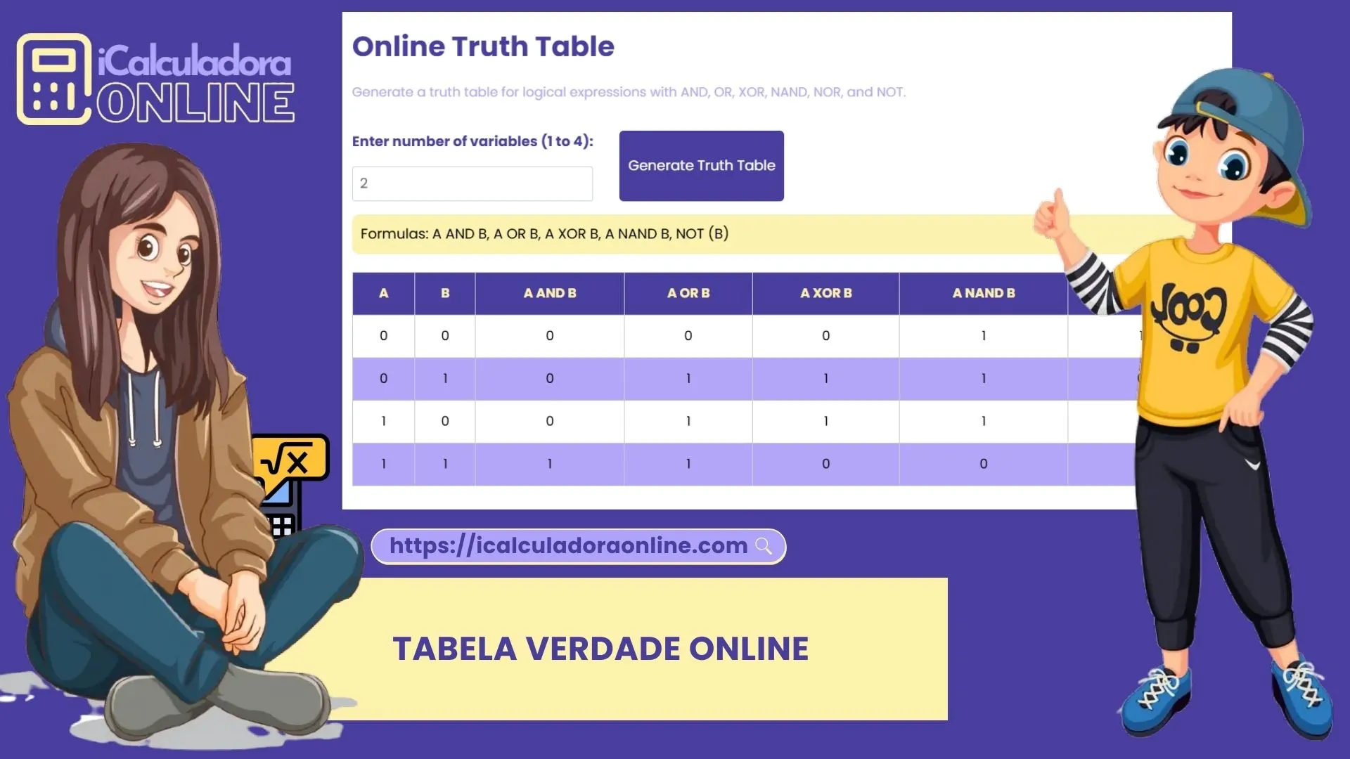 Tabela Verdade Online – Monte Tabelas de Lógica Fácil e Rápido